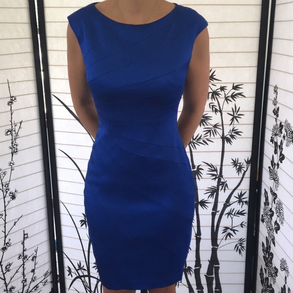 Jax | Dresses | Jax Blue Satin Midi Dress | Poshmark